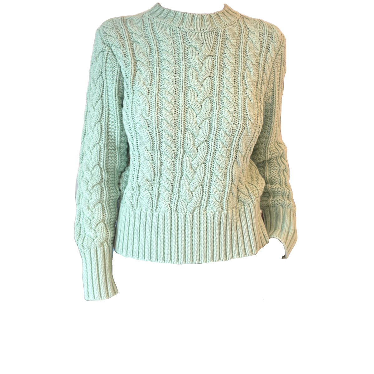 Cable Crewneck Sweater, Mist – ShopLivro